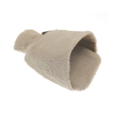 Ribbon Luxury Faux Fur Foot Hot Water Bottle Natural (One Size)