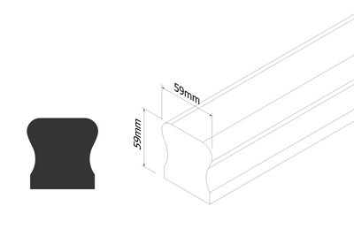 Richard Burbidge 41mm Pine HDR Handrail and Base Rail Set (H)58mm (W ...