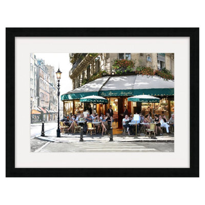 Richard Macneil Corner Cafe Canvas Print Multicoloured (80cm x 60cm)