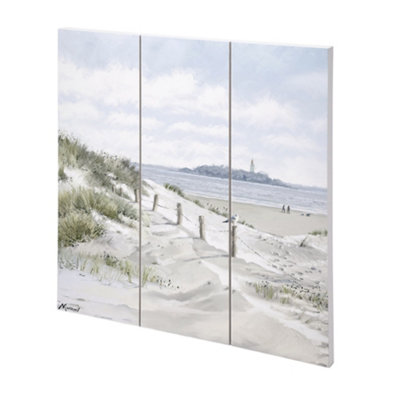 Richard Macneil White Sands II Wood Plaque Multicoloured (30cm x 30cm)