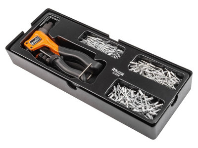 Richmann hand riveter and rivets set 151 pcs compact size 200 mm (C1220 ...