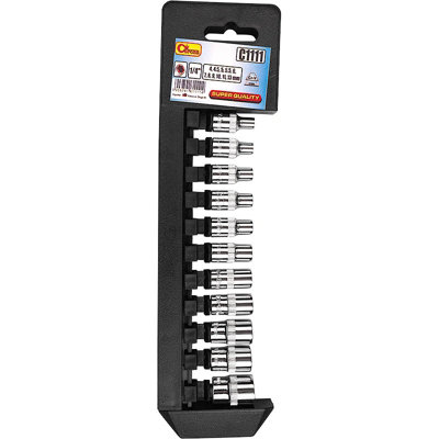 Richmann hexagonal 1/4" short socket set 11 pcs, 4 -13 mm CrV steel ...