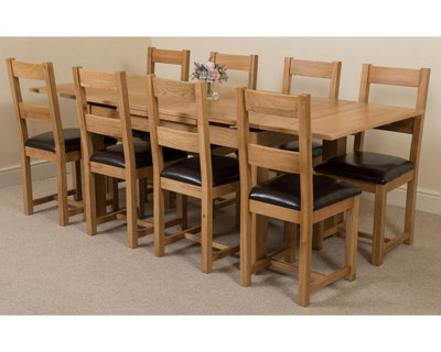 Richmond 140cm - 220cm Oak Extending Dining Table and 8 Chairs Dining ...