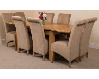 Richmond 140cm - 220cm Oak Extending Dining Table and 8 Chairs Dining ...