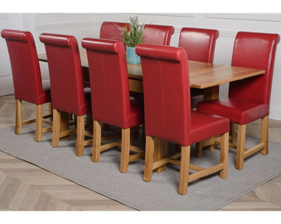 Richmond 140cm - 220cm Oak Extending Dining Table and 8 Chairs Dining ...