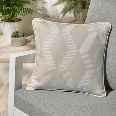 Rico UV & Water Resistant Zig Zag Geo Print Natural Outdoor Cushion