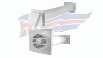 RICO Wall Fan Ventilation Kit - With Stylish External White Colour Cover