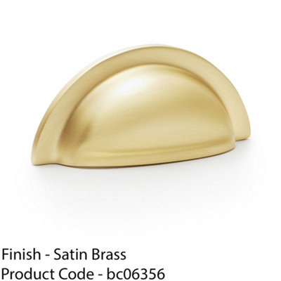 Ridged Cup Handle - Satin Brass - 76mm Centres Solid Brass Shaker ...