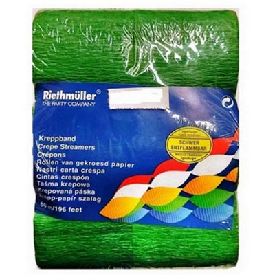 Riethmuller Crepe Plain Streamers Green (One Size)