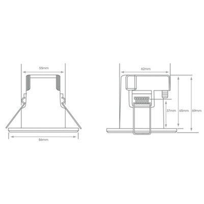 Riga Uno 6W IP65 Fire Rated Dimmable Warm White LED Downlight 68-70mm Cut Out with Chome Bezel