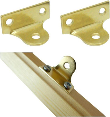 Right Angle Picture Brackets Hooks Picture Hanging Plate Brass L Shaped ...