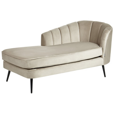 Right-Hand Chaise Lounge ALLIER Velvet Beige