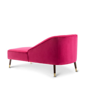 RIGHT HAND CHAISE LOUNGE IN VELVET DARK PINK