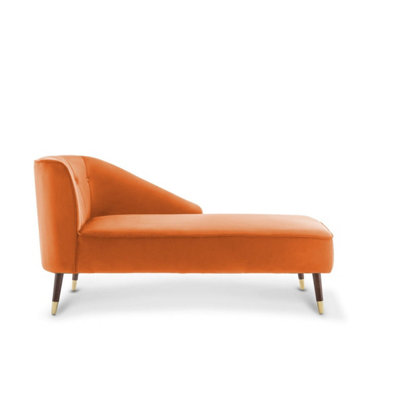 Right Hand Chaise Lounge in Velvet Orange