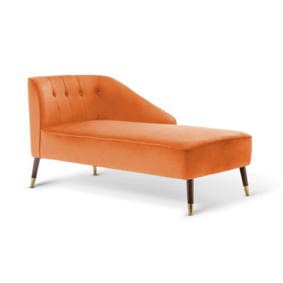 Right Hand Chaise Lounge in Velvet Orange
