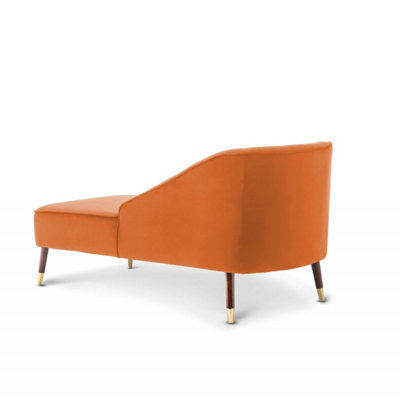 Right Hand Chaise Lounge in Velvet Orange