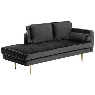Right-Hand Chaise Lounge MIRAMAS Velvet Black