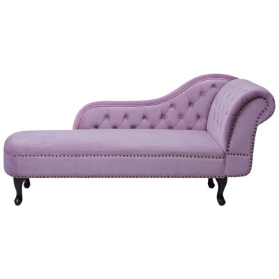 Right-Hand Chaise Lounge NIMES Velvet Light Violet