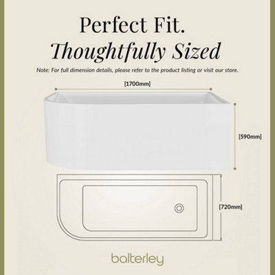 Right Hand J-Shaped Freestanding Bath from Balterley - 1700mm x 720mm