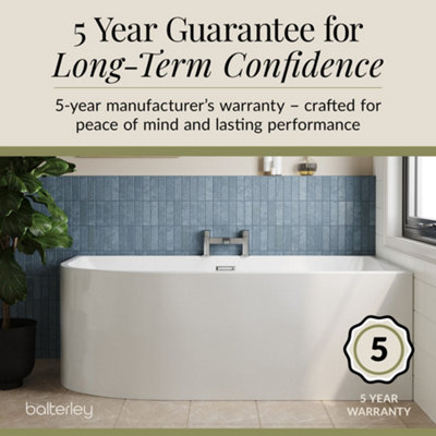 Right Hand J-Shaped Freestanding Bath from Balterley - 1700mm x 720mm