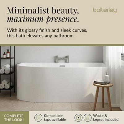Right Hand J-Shaped Freestanding Bath from Balterley - 1700mm x 720mm