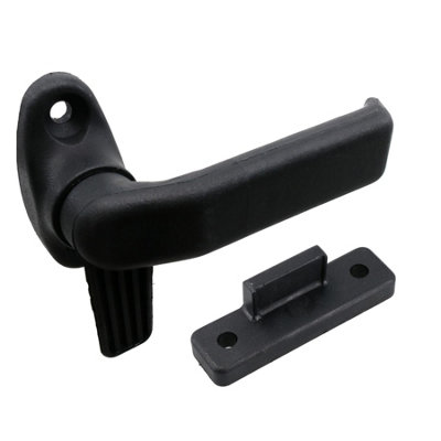 Right Hand Window Handle Lever Catch & Retainer Black Polypropylene ...
