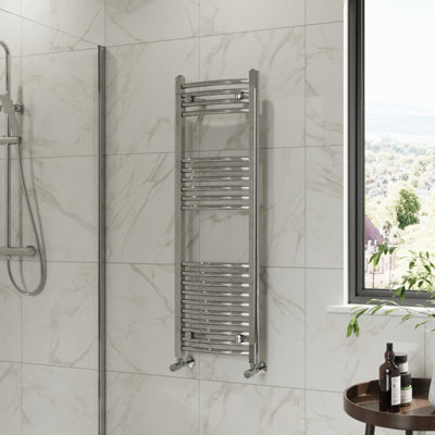 Right Radiators 1200x400 mm Curved Heated Towel Rail Radiator Bathroom ...