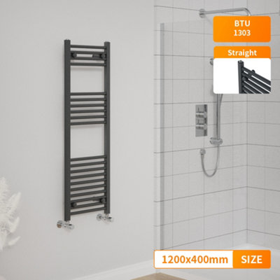 Right Radiators 1200x400 mm Straight Heated Towel Rail Radiator ...