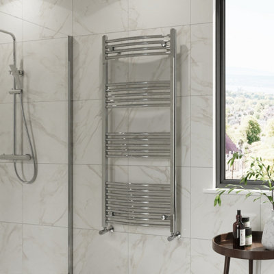 Right Radiators 1400x600 mm Curved Heated Towel Rail Radiator Bathroom ...