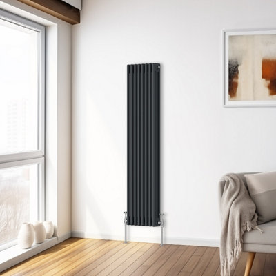 Right Radiators 1500x382 mm Vertical Traditional 3 Column Cast Iron ...