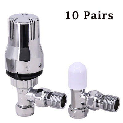 Right Radiators 15mm x 1/2" Chrome Angled TRV Thermostatic and ...