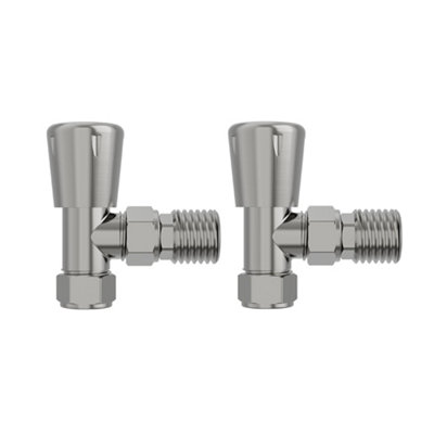 Right Radiators 15mm x 1/2" Satin Nickel Angled Lockshield Valve Towel ...