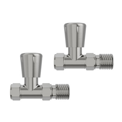 Right Radiators 15mm x 1/2" Satin Nickel Straight Lockshield Valve ...