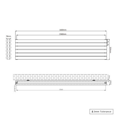 Right Radiators 1600x354 mm Horizontal Vertical Oval Column Radiator ...