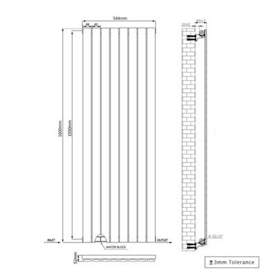 Right Radiators 1600x544 mm Vertical Single Flat Panel Designer ...