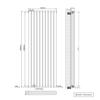 Right Radiators 1600x590mm Vertical Double Oval Column Designer ...