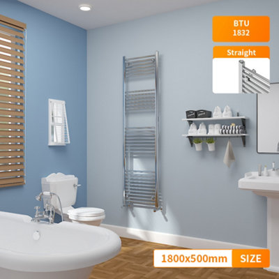 Right Radiators 1800x500 mm Straight Heated Towel Rail Radiator ...