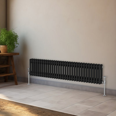 Right Radiators 300x1460 mm Horizontal Traditional 2 Column Cast Iron ...