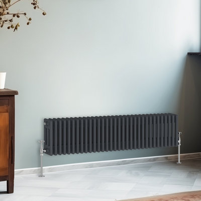 Right Radiators 300x1462 mm Horizontal Traditional 3 Column Cast Iron ...