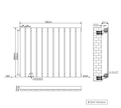 Right Radiators 600x748 mm Horizontal Single Flat Panel Designer ...