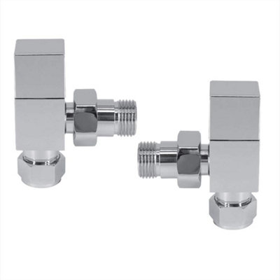 Right Radiators Angled Square Head Chrome Towel Rail Radiator Valves ...