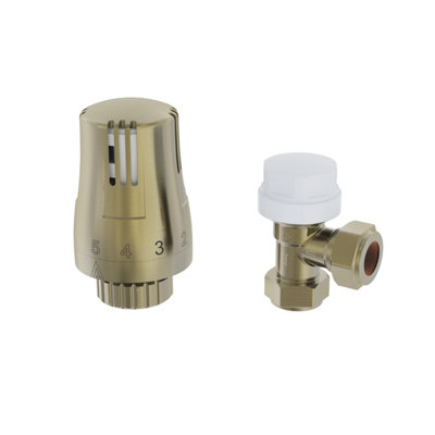 Right Radiators Angled Thermostatic TRV & Lockshield Radiator Valves 1/ ...