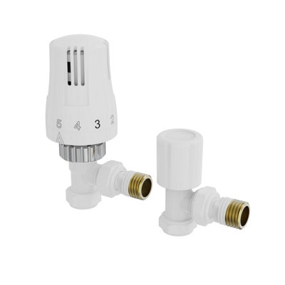 Right Radiators Angled White Thermostatic Radiator Valves 1/2"x15mm TRV ...
