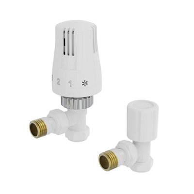 Right Radiators Angled White Thermostatic Radiator Valves 1/2"x15mm TRV ...