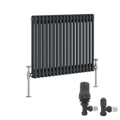 Right Radiators Anthracite Traditional 2 Column Radiator Horizontal ...