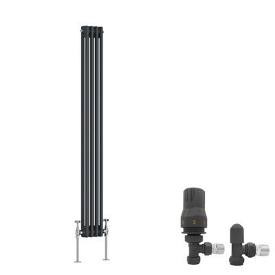 Right Radiators Anthracite Traditional 2 Column Radiator Vertical Cast ...