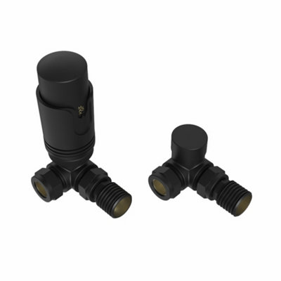 black lockshield valves