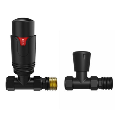 Right Radiators Black Straight TRV Thermostatic Radiator valve ...