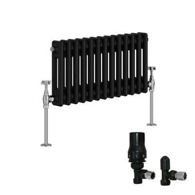 Right Radiators Black Traditional 2 Column Radiator Horizontal Cast ...