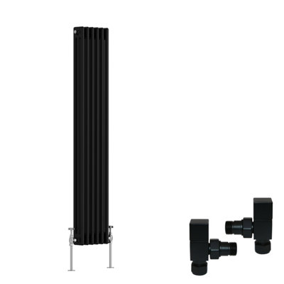 Right Radiators Black Traditional 3 Column Radiator Vertical Cast Iron ...